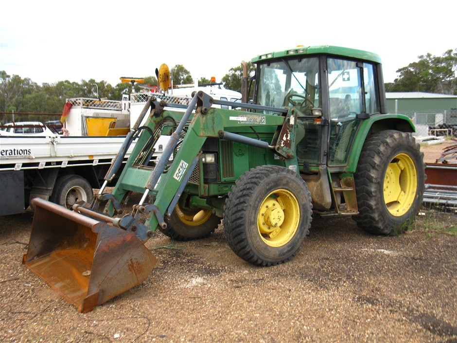 Tractor with Front End Loader - John Deere 6210 FWA Enclosed Cab ...