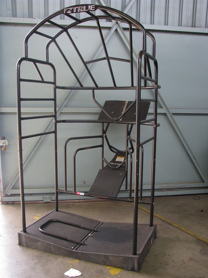 Stretch station, True Stretch, black tubular steel construction mounted ...