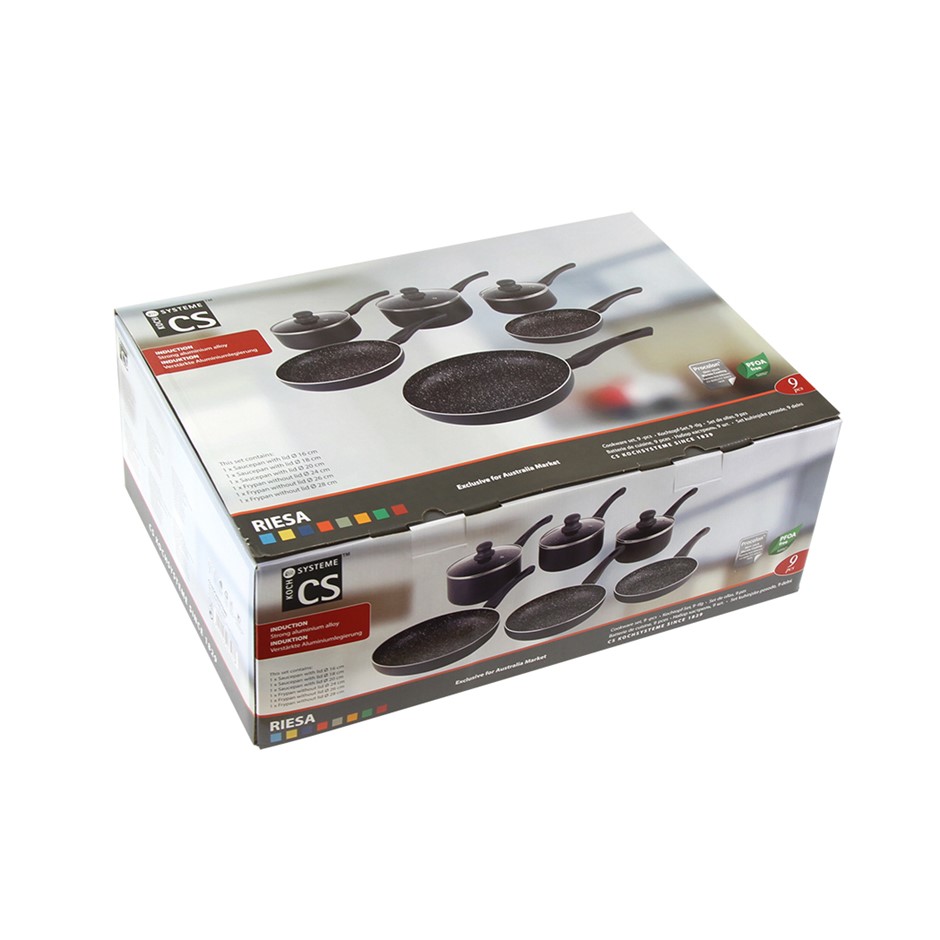 Buy CS KOCHSYSTEME Cookware Set 9pc Nonstick Coating Frypan Saucepan ...