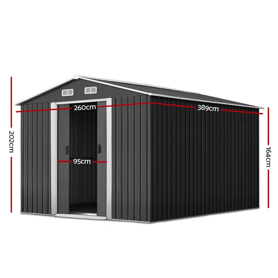 Buy Giantz Garden Shed Sheds Outdoor Storage 2.6x3.9x2M Double Door ...