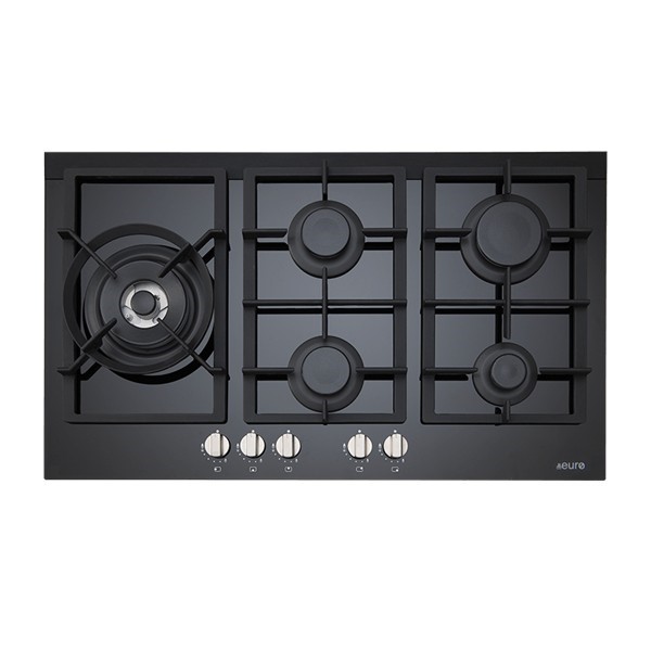 Euro 90cm Gas on Ceramic Cooktop, Model: ES90WGFDBL Auction (0001 ...
