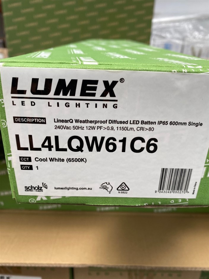 Lumex LinearQ Weatherproof Diffused LED Batten IP65 Single Cool White ...