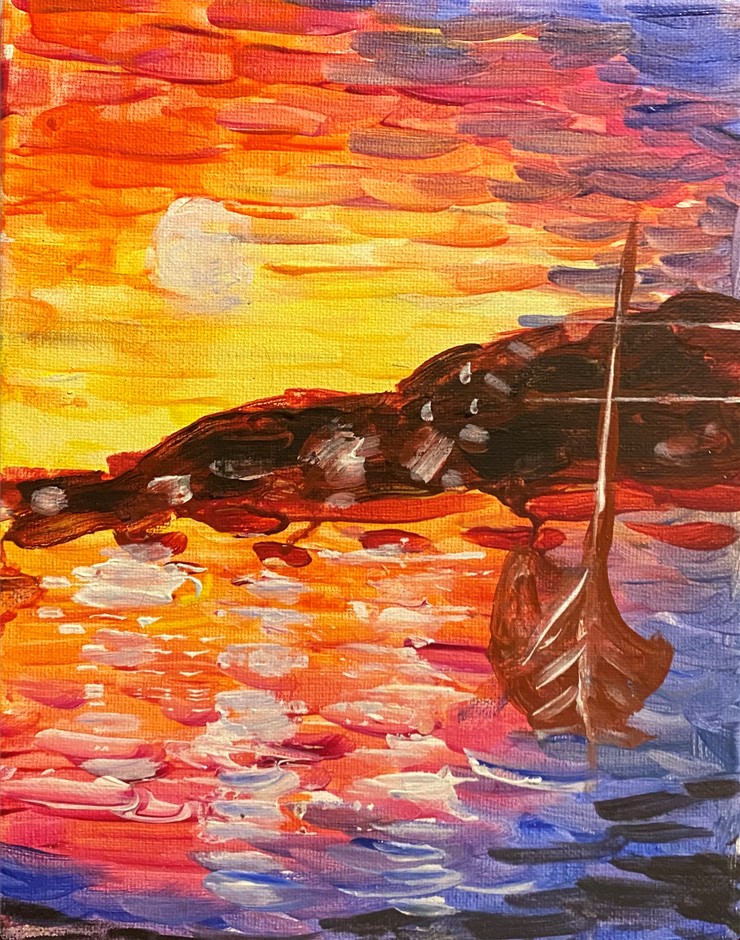 Potts Point Harbour Abstract- Original painted artwork signed - 26x20cm ...