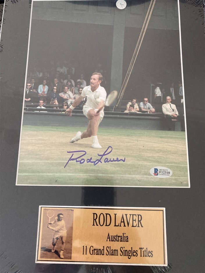 Rod Laver Hand Signed Action Photo Auction (0026-2183108) | Grays Australia