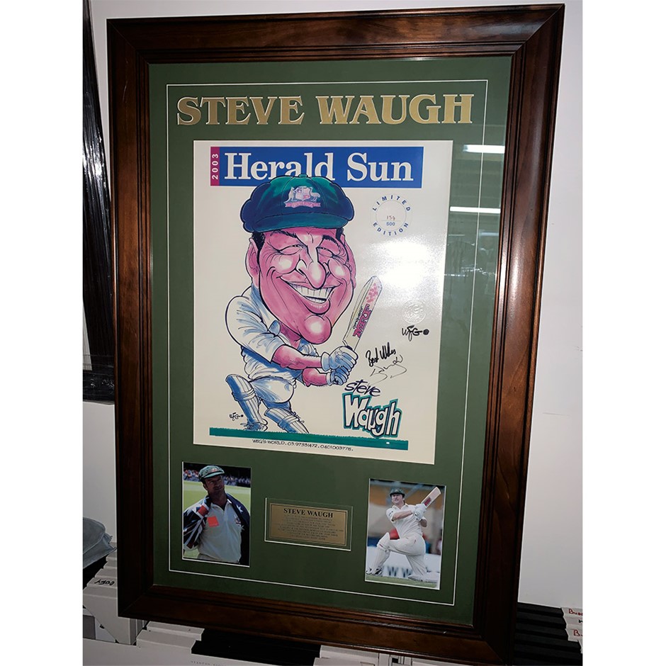 Steve Waugh Hand Signed & Framed Photo Limited Edition Weg Collage ...
