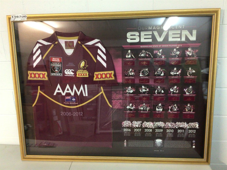 Queensland Maroon’s Jumper Signed & Framed Celebrating The Magnificent ...