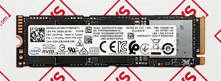 INTEL 512GB SSD M.2 NVMe PCIe Gen 3x4 Solid State Drive Auction (0003 ...