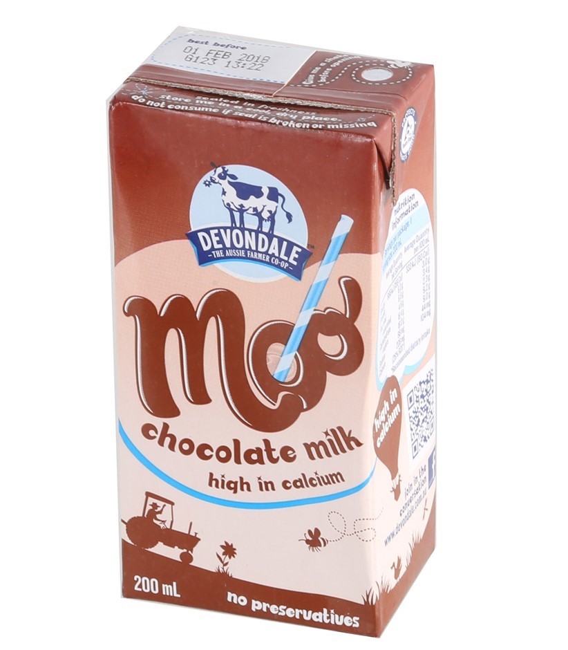 90 x DEVONDALE Moo Chocolate Milk (High in Calcium) 200mL Cartons. Auction (0335-5048279 ...