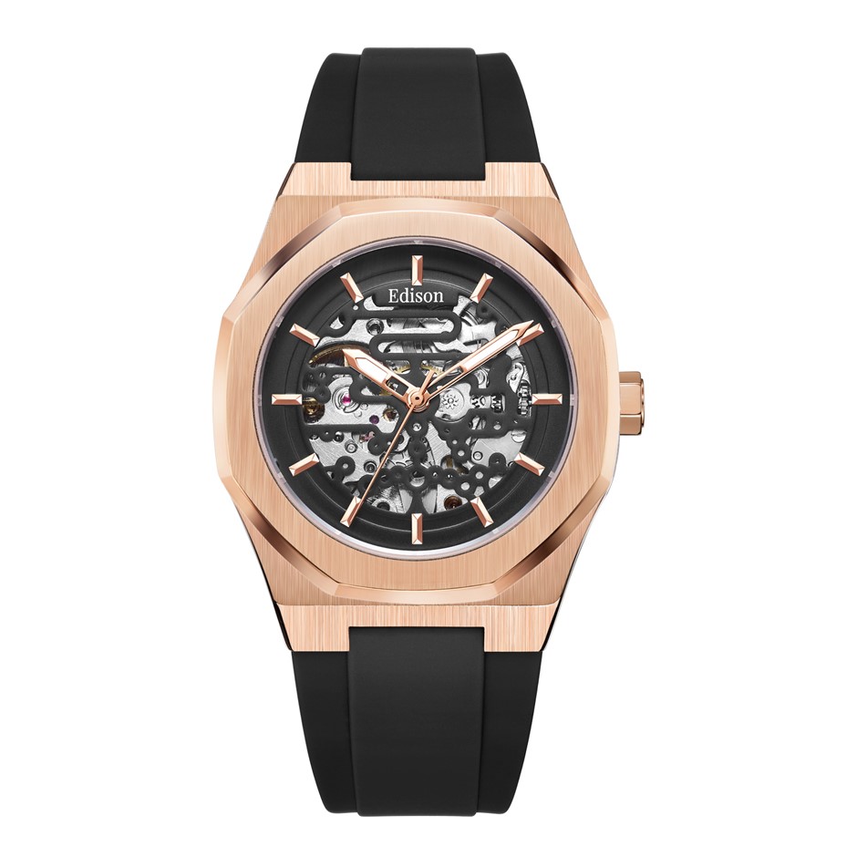 Men’s Automatic Edison Roadster Hexagon Watch, Silver colour case ...