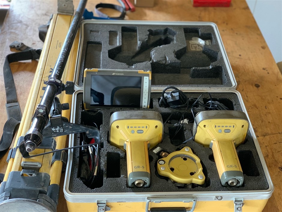 Topcon GR5 Base Station and Rover with FC5000 Field Controller Auction ...