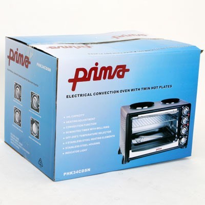 Buy Prima 34L Electrical Convection Oven with Twin Hot Plates | Grays ...