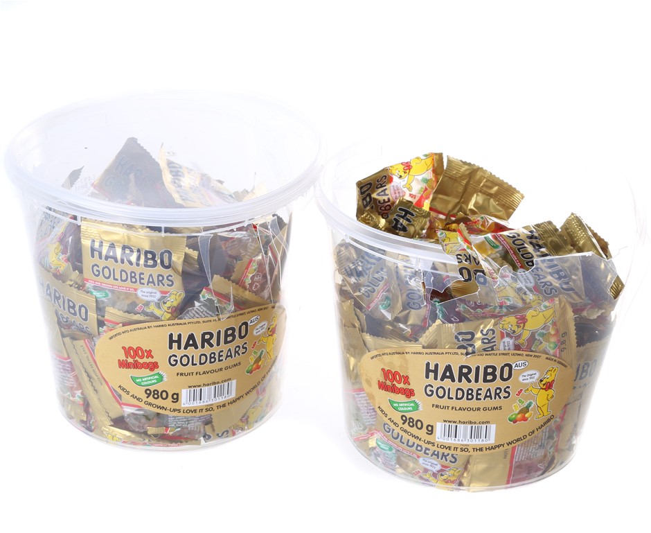 190 Packets x HARIBO Mini Fruit Flavoured Gum Bears. Auction ...