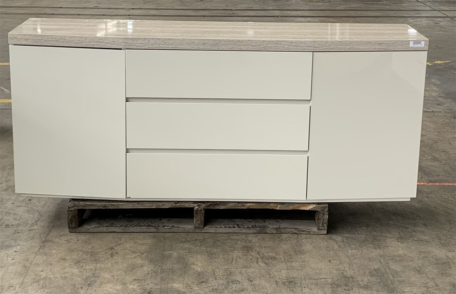 Merci Buffet Unit With Marble Look Finish Auction (0011-2550542 ...