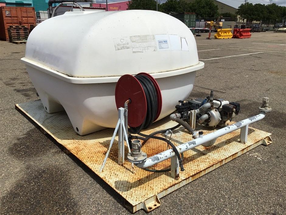 Water Tank Pump with Duel Outlets Mounted on Metal Platform Auction ...