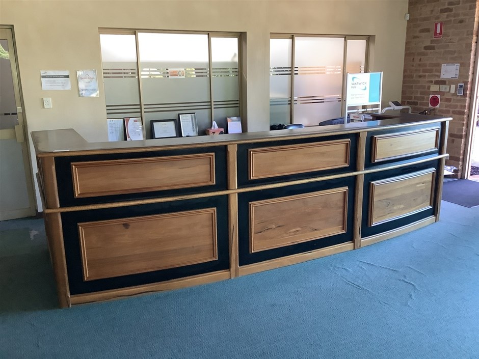 Solid Marri ReceptIon Desk With Contents Auction (0001-9030756) | Grays ...