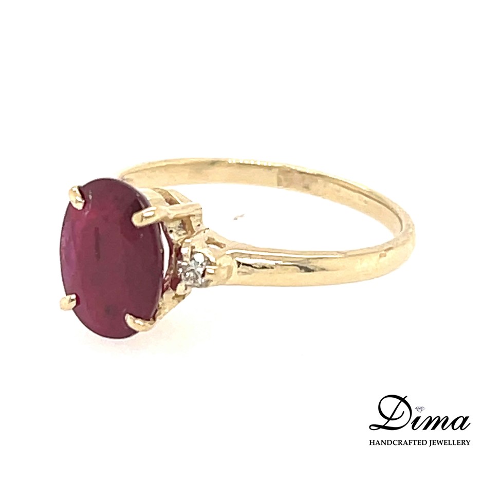 9ct Yellow Gold, 2.56ct Ruby and Diamond Ring Auction (0001-2543884 ...