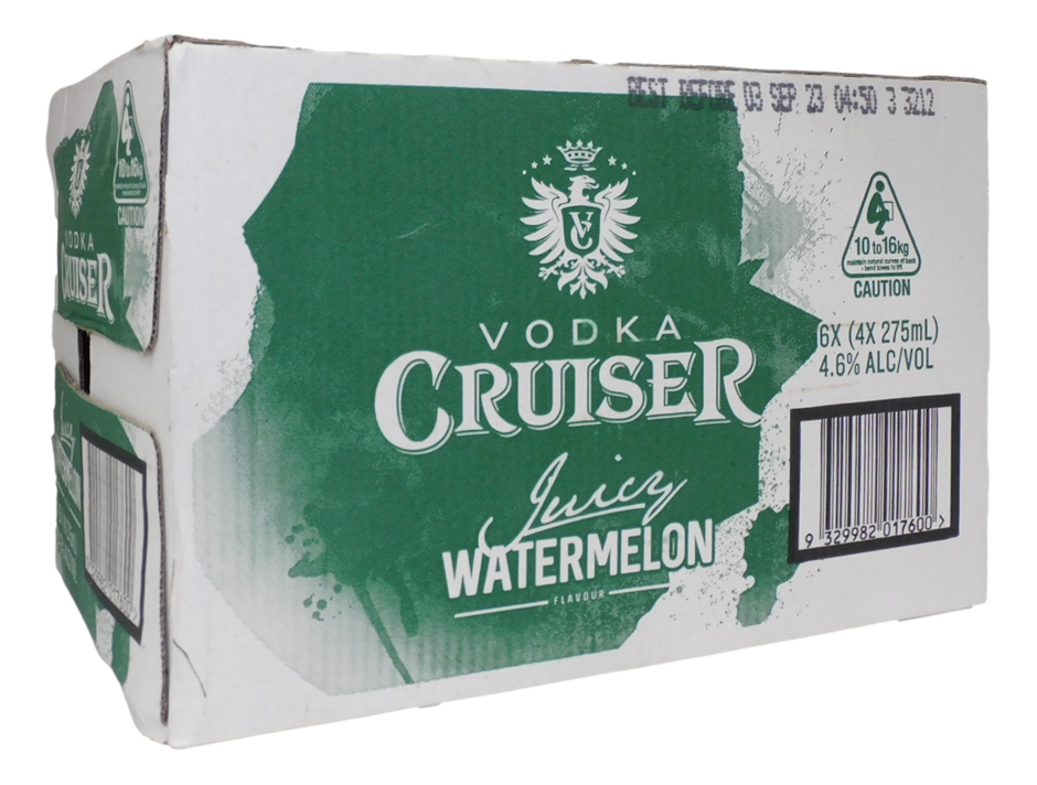 Vodka Cruiser Juicy Watermelon Pre Mix Bottles (24 x 275mL) Auction ...