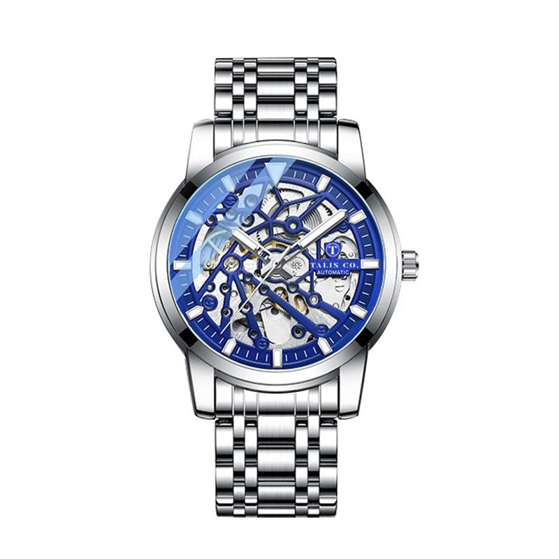 Men’S Talis Co 7820 Automatic Watch – Black Skeleton Dial And Case ...