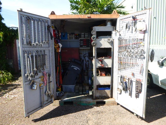 Container Toolbox with Tools