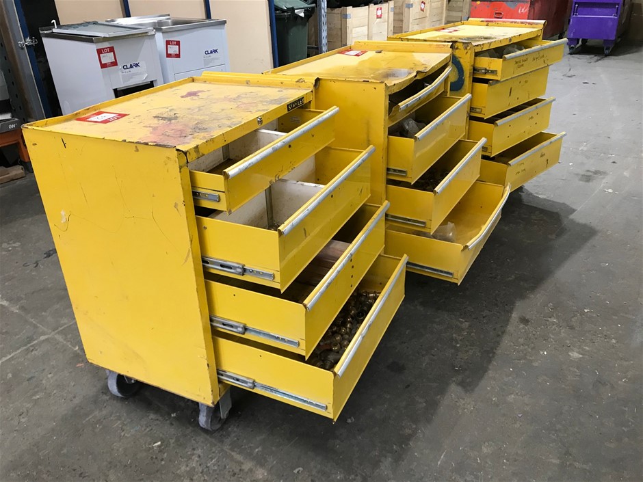 3x Stanley 4 Drawer Steel Tool Chests Auction (0162-3022686) | Grays ...