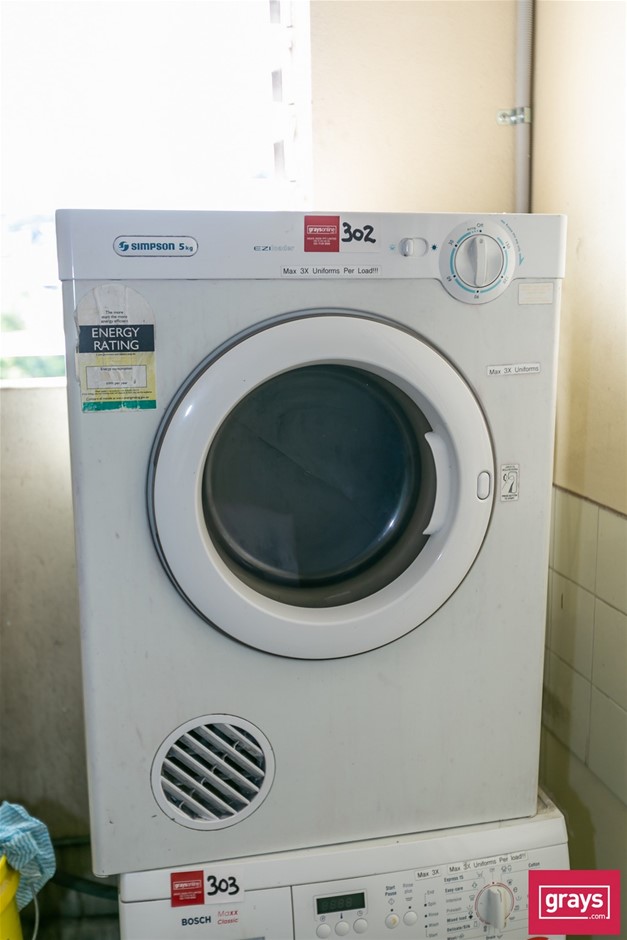 Simpson Ezi loader 5kg Clothes Dryer Auction (0302-5049672) | Grays ...
