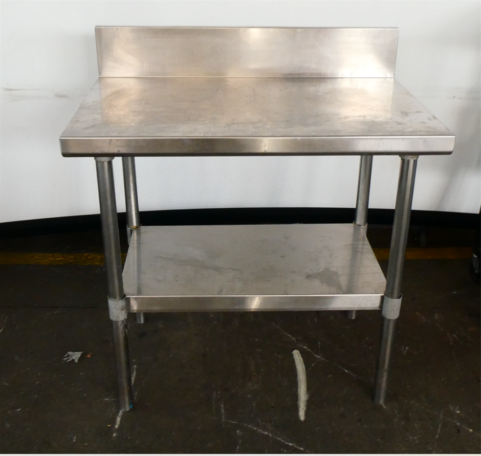 Stainless steel preparation bench with splash back Auction (0090 ...