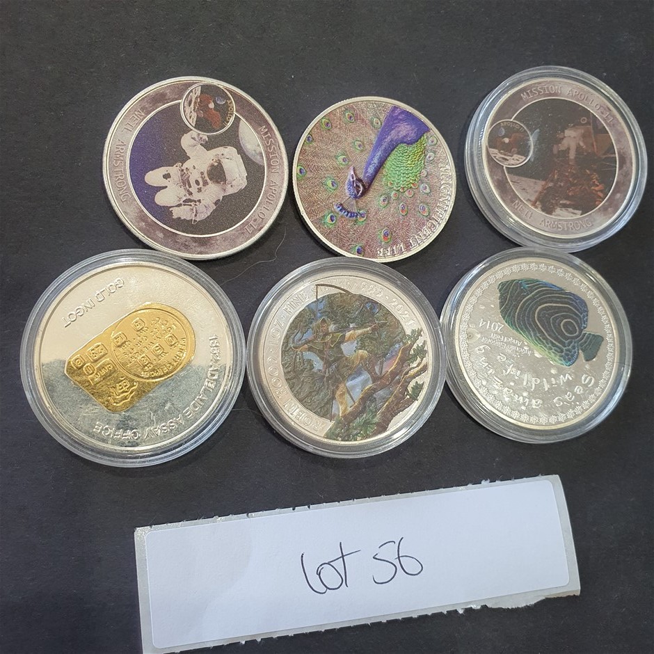 6 x Assorted silver tokens Auction (0056-2545659) | Grays Australia