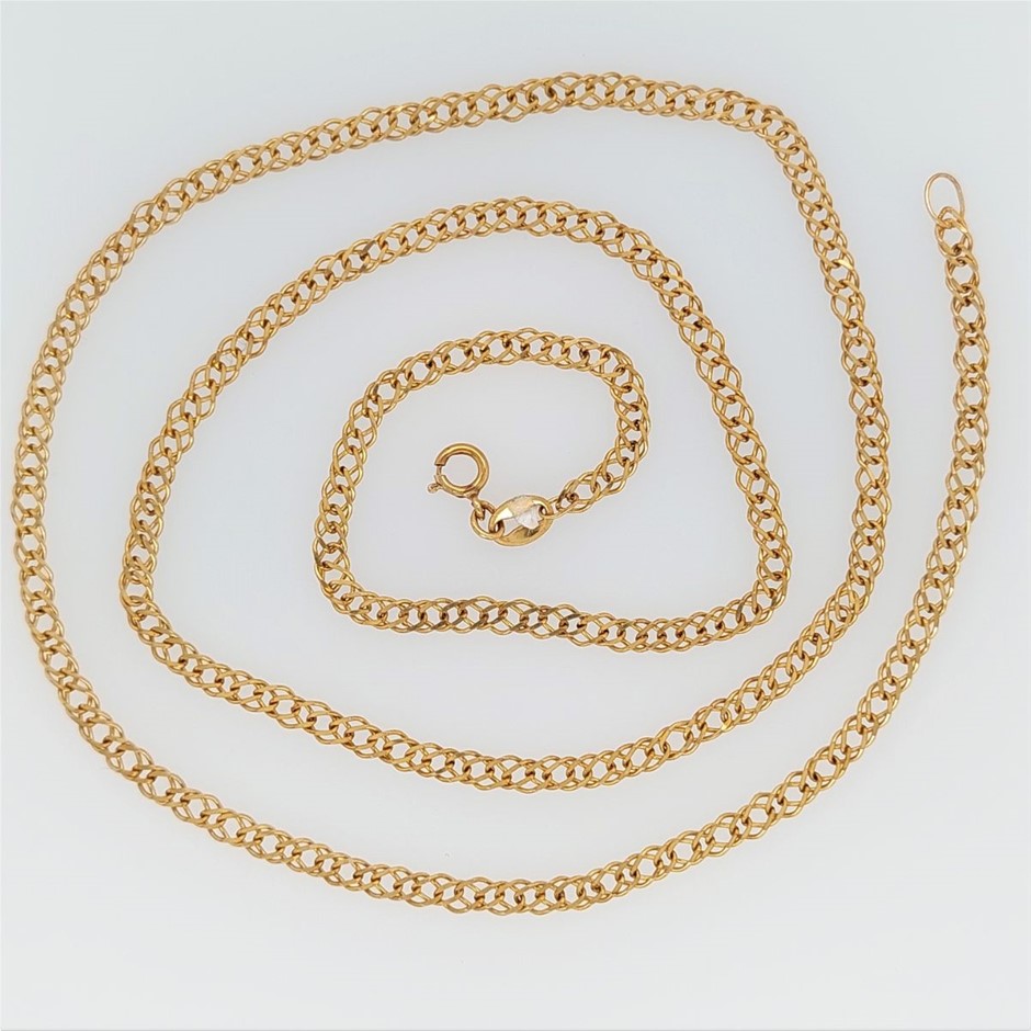 9CT Y/G Double Curb Link Chain. Auction (0255-2547140) | Grays Australia