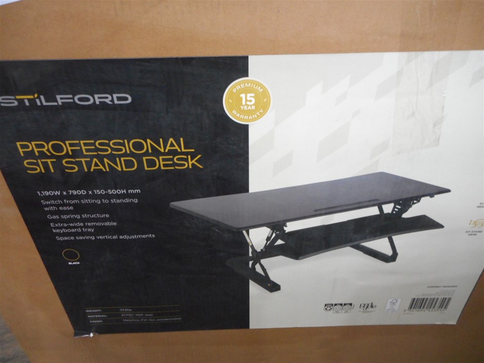 Stilford Professional Sit Stand Desk Black Auction (0024-2186513 ...
