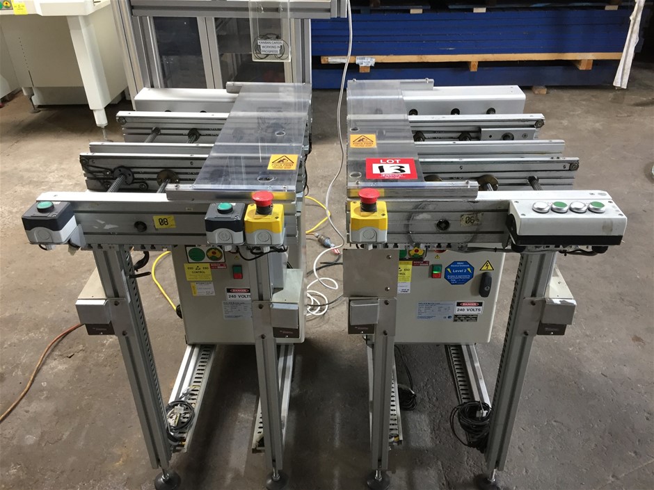 2 x Nutek aluminium fabricated PCB conveyors. One machine has a ...