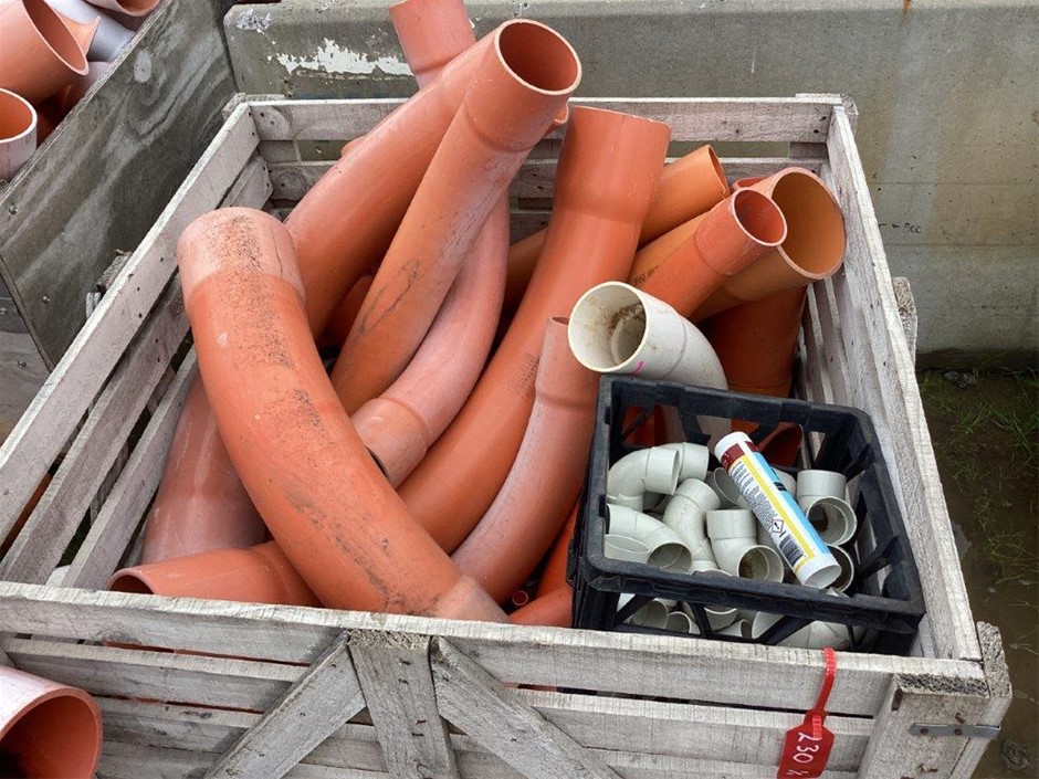 Wood Crate with Various Conduit Pipe Auction (0230-3023177) | Grays ...