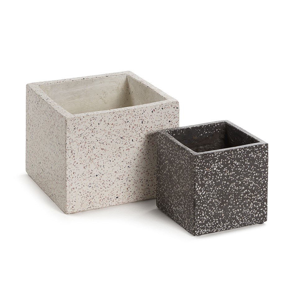 BRANSC Square terrazzo pots - set of 2 Auction (1932-2186580) | Grays ...