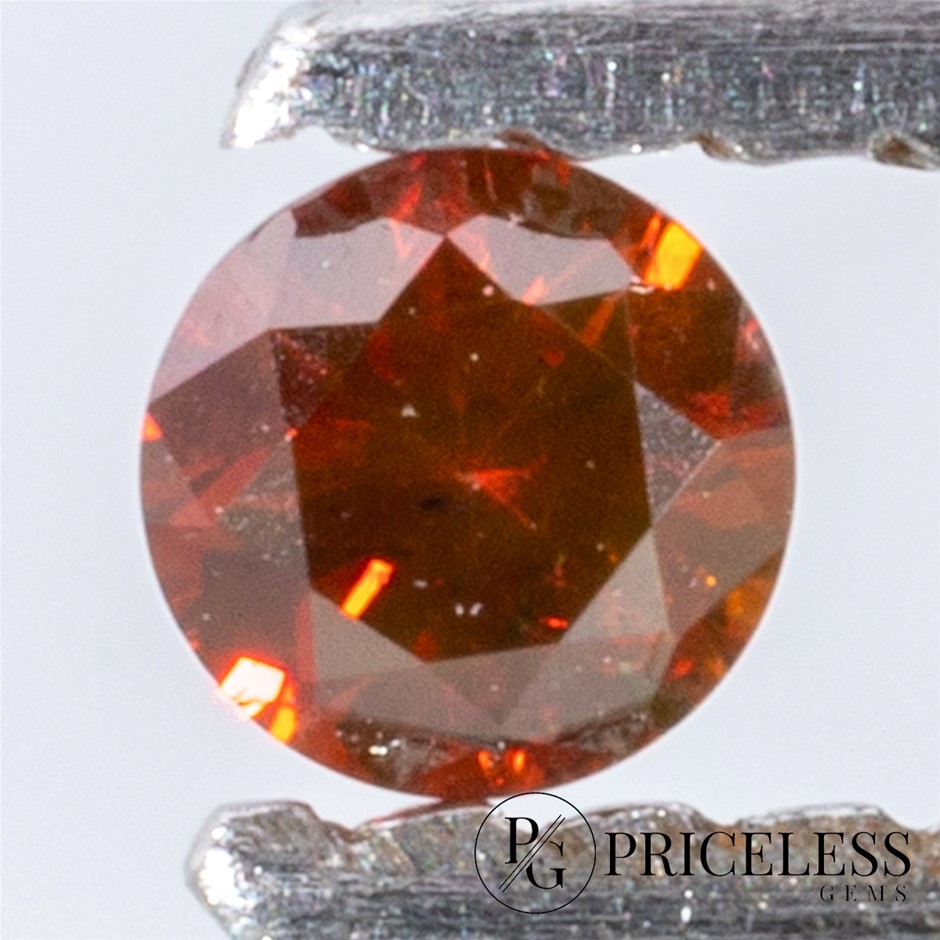1.00ct TSW Orange and Red Mixed Round Brilliant Loose Diamond ...