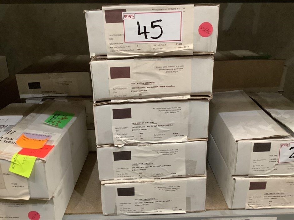 Qty 25 x LBL SHT A4 PLN WHT 8/SHT 100SH/PACK Auction (0045-9035874 ...