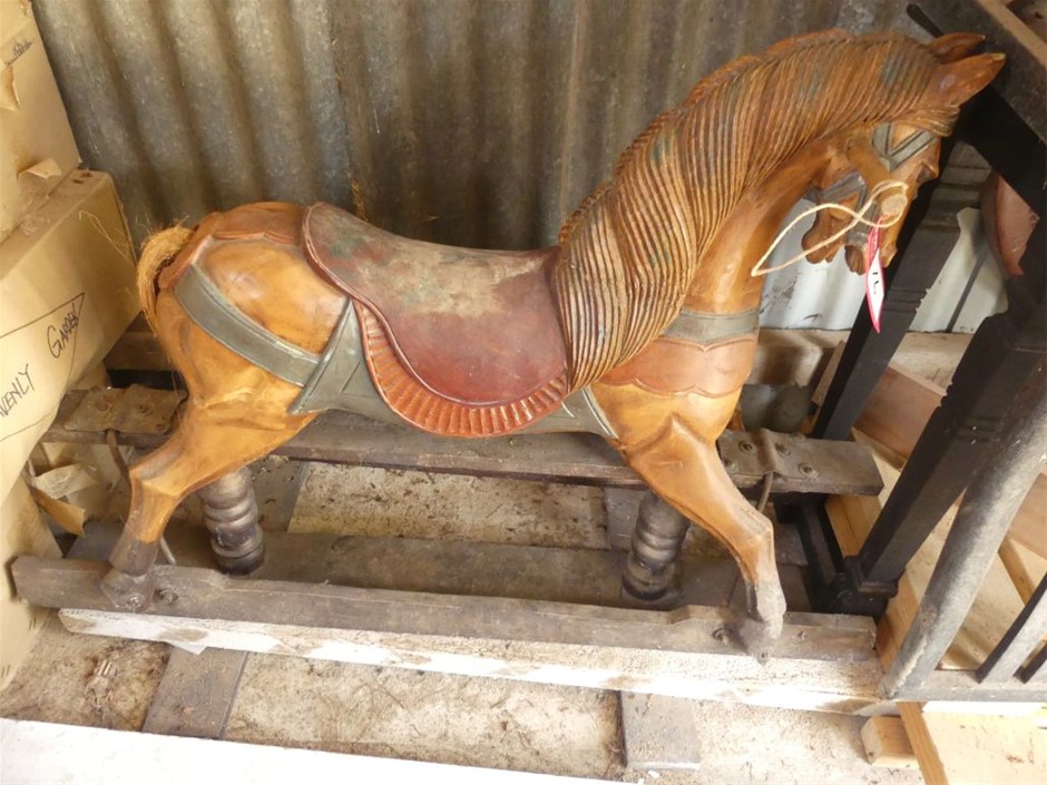 Vintage Carved Timber Rocking Horse Auction (0016-5050735) | Grays ...