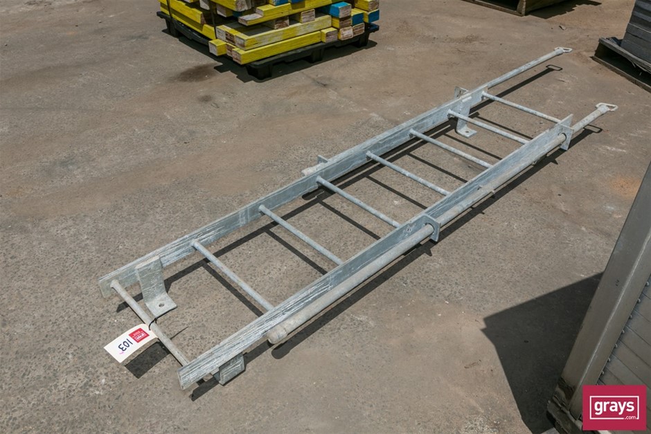 Galvanised Steel Access Ladder with Extendable Handrails Auction (0103 ...
