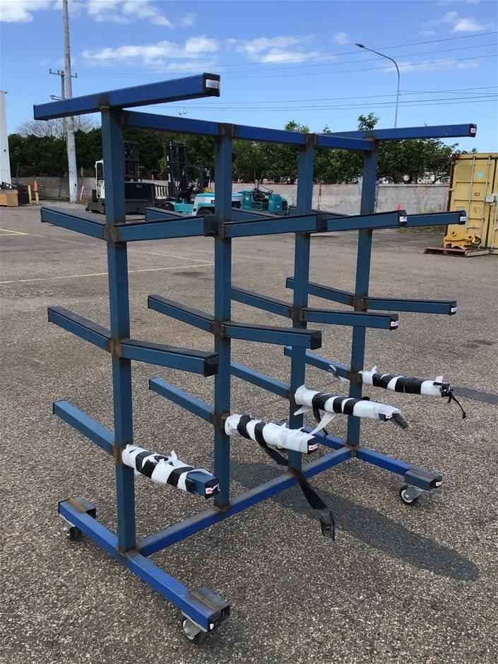 Double Sided 3 Arm Mobile Storage Rack Auction (0012-7042950) | Grays ...