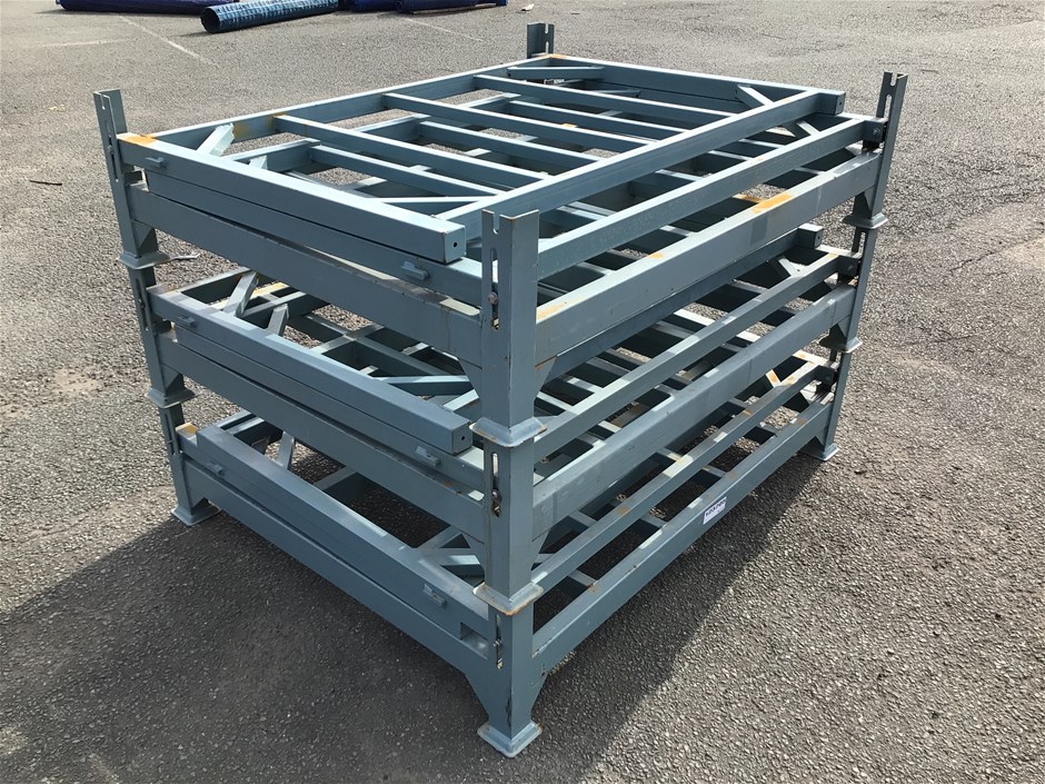 3x Steel Stackable Stillages with Collapsible Sides Auction (0014 ...