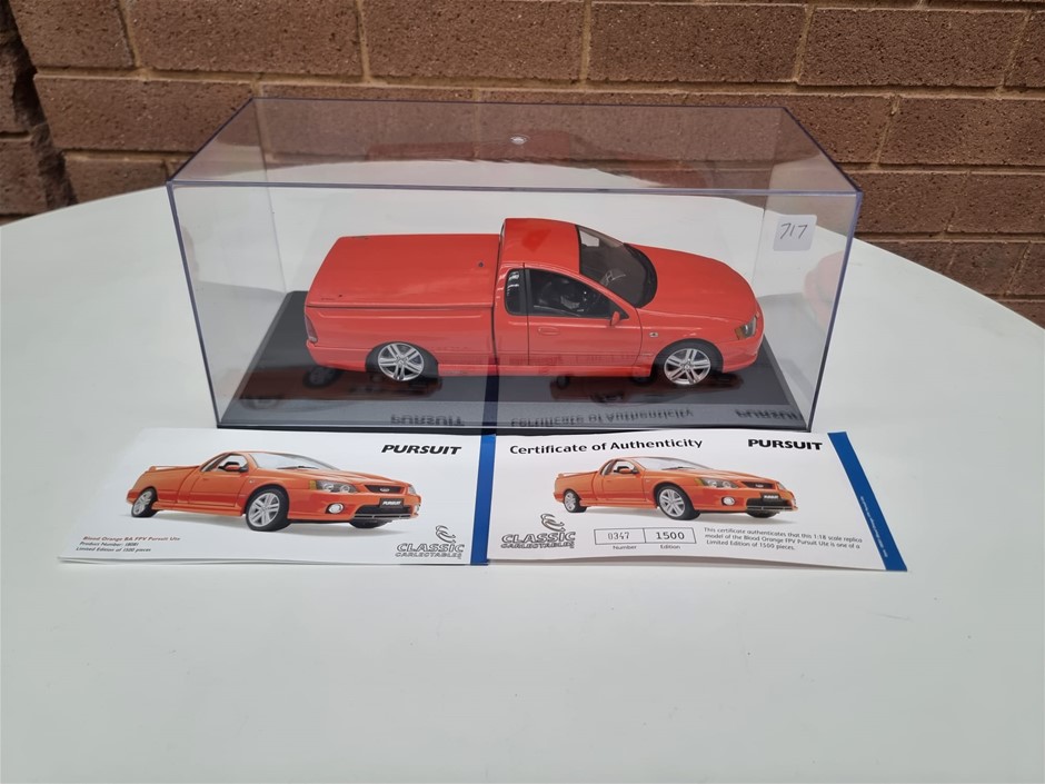 “Blood Orange” FPV Pursuit Ute Black Trim 1/18 Scale Model Car Auction ...