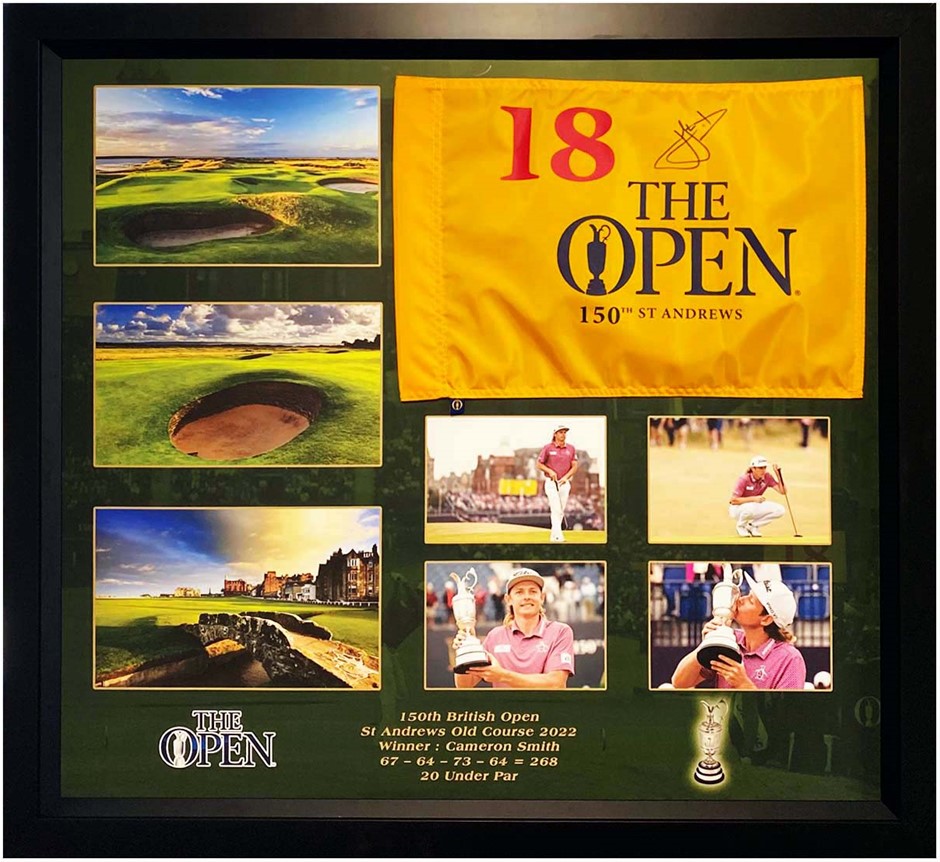 Cameron Smith 2022 British Open Hand Signed Pin Flag with COA Auction ...