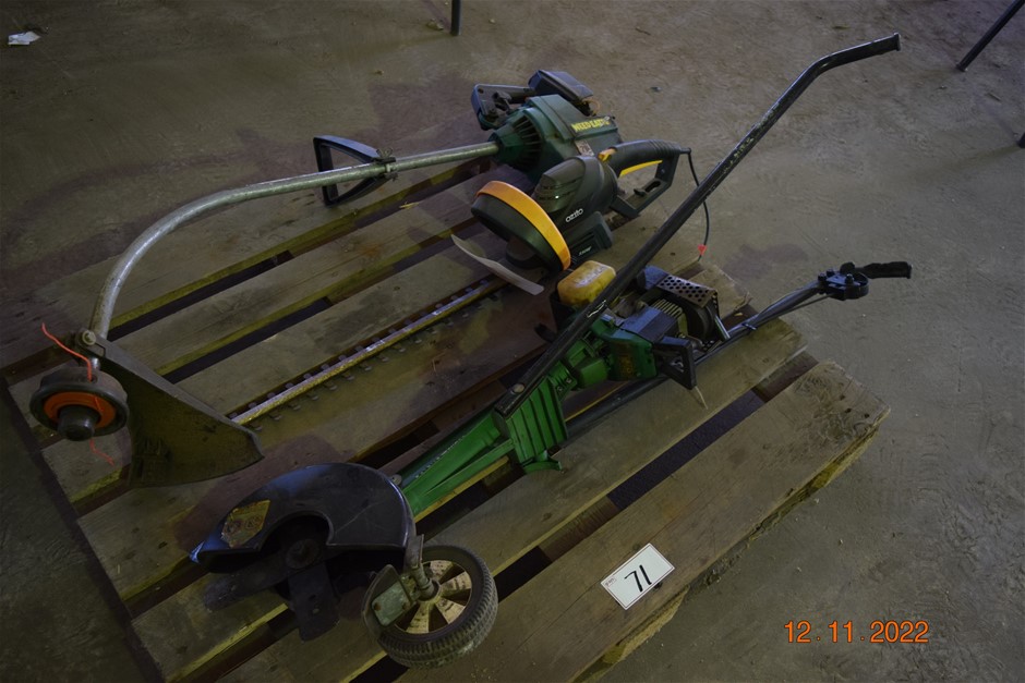 Atom Motorised Lawn Edger with Weed Eater Motorised Line Trimmer ...