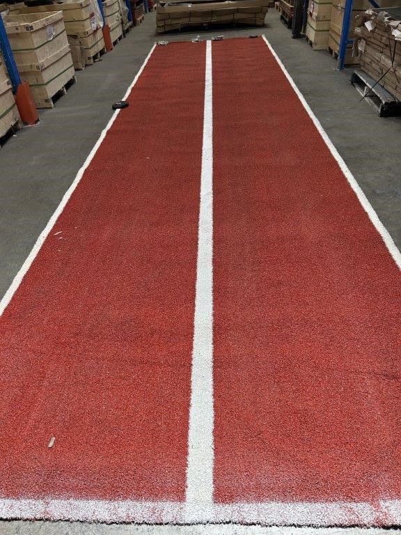 Astro Turf - Red - 2m X 8m with 3 white lines centre and side Auction ...
