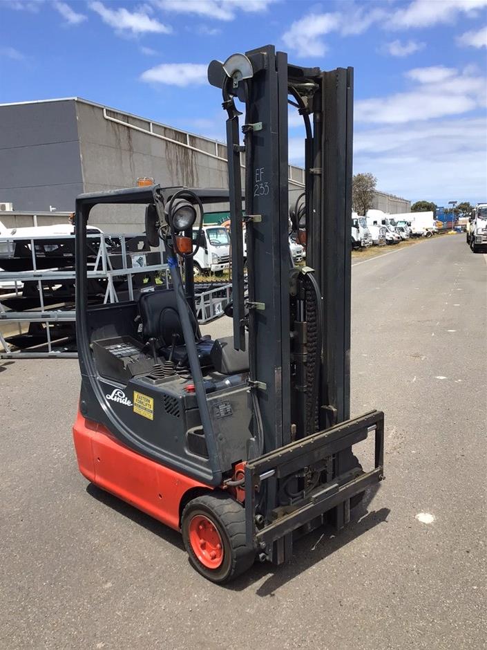 Linde E16 3 Wheel Counterbalance Forklift Auction (0001-3024269 ...