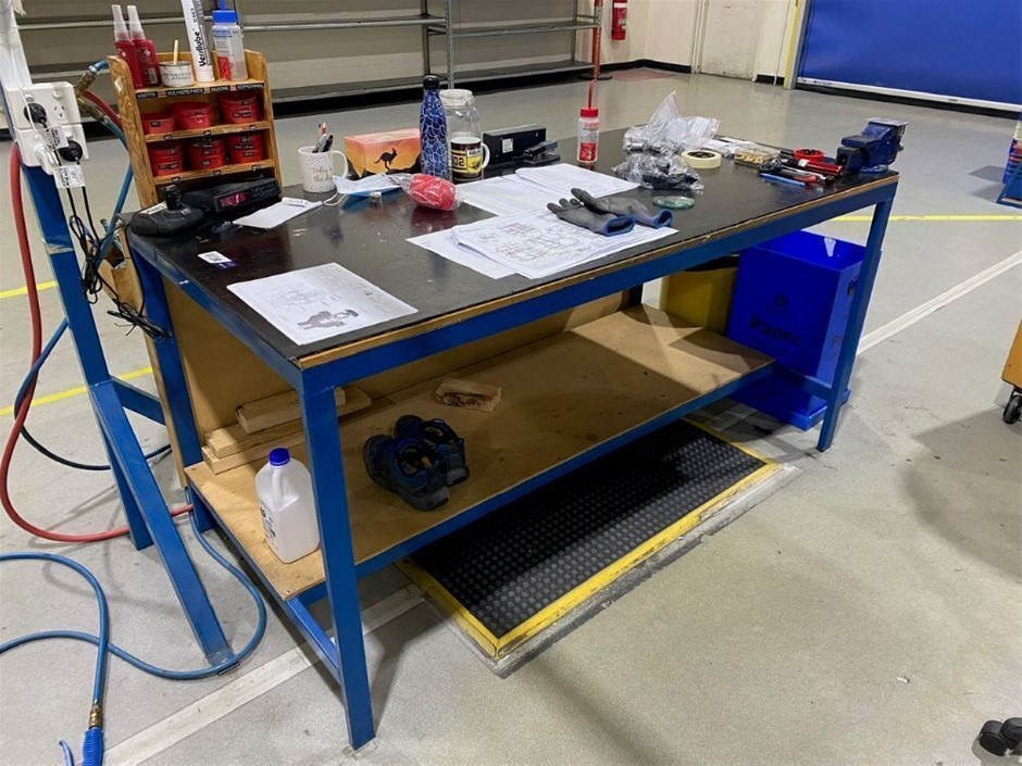Steel Fabricated Workbench with Vice Auction (1138-3024855) | Grays ...
