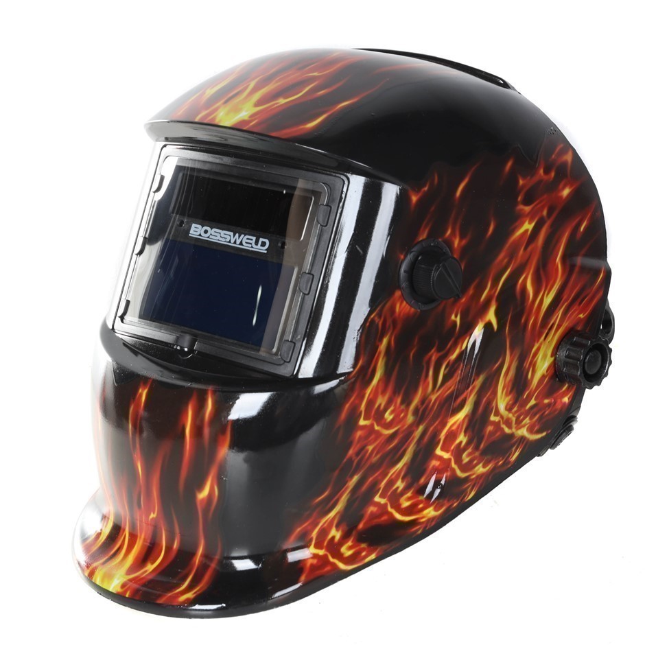 BOSSWELD Variable Shade Electronic Welding Helmet, Viewing Area 93x43mm ...