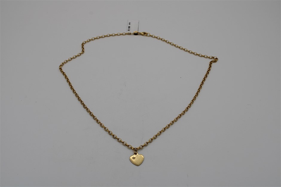 A Stamped 9Ct Yellow Gold, Chain Necklet & Pendant Auction (0027 ...