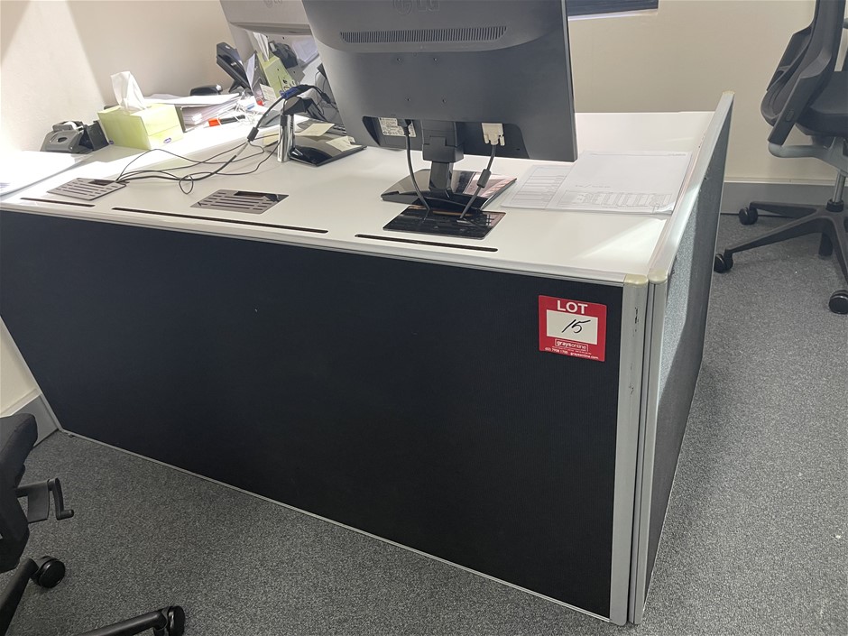 ADJUSTABLE HEIGHT SINGLE WORK STATION DESK WHITE MELAMINE TOP 1720 X ...