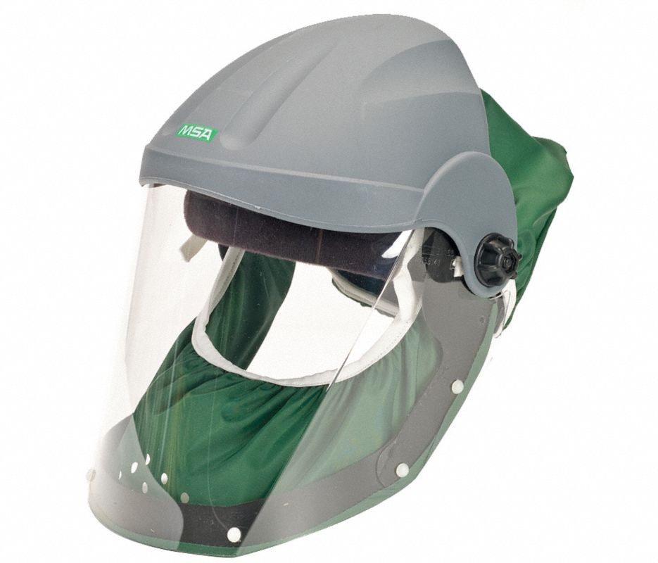 2 x MSA Optivizor Face Shields with Polycarbonate Lens & Ratchet ...