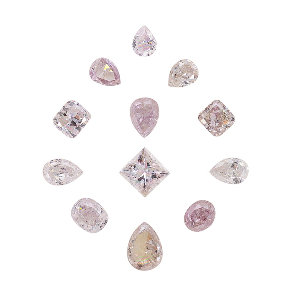 1.02ct 12-Piece Loose Pink Diamond Collection Auction (0001-2554099 ...