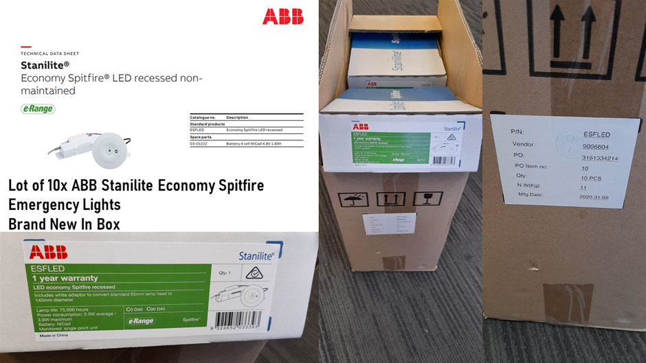 Lot of 10x ABB Stanilite Economy Spitfire Emergency Lights Auction ...